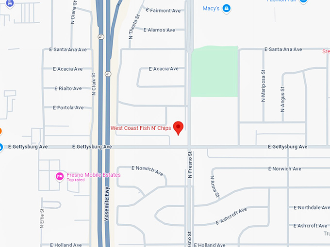 16. west coast fish n' chips map