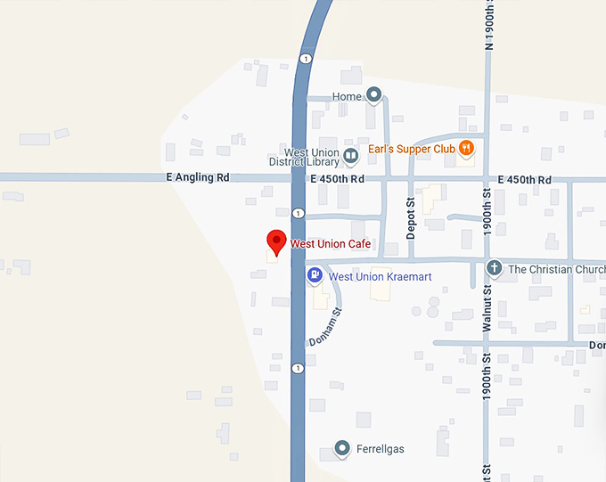 16. west union cafe map