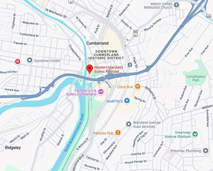 16. western maryland scenic railroad map
