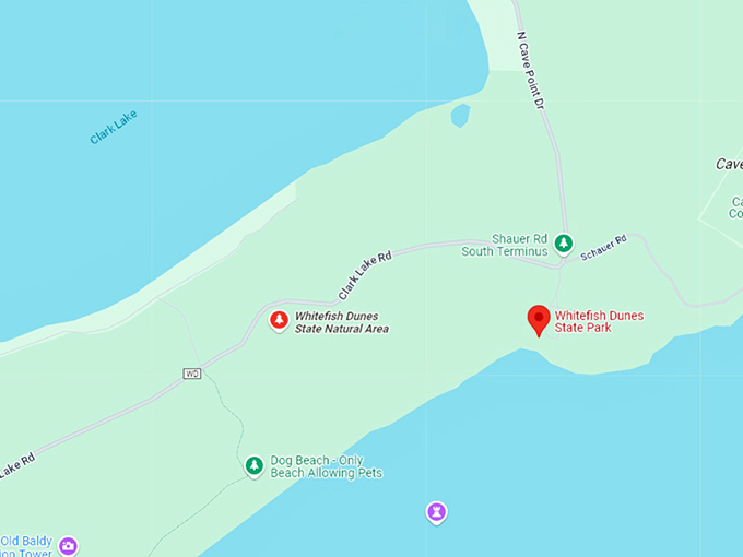 16. whitefish dunes state park map