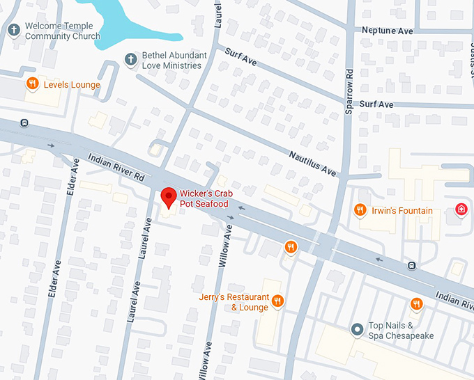 16. wicker's crab pot seafood map