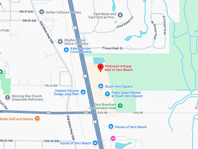 16. wildwood antique mall of vero beach map