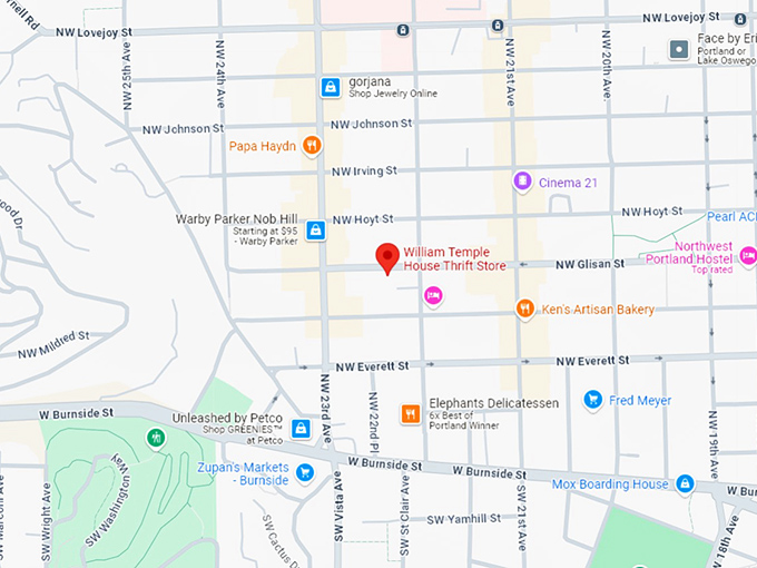 16. william temple house thrift store map