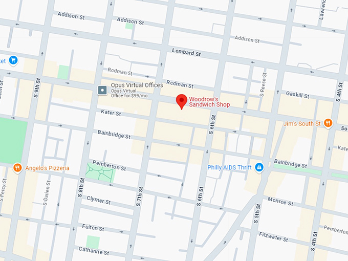 16. woodrow's sandwich shop map