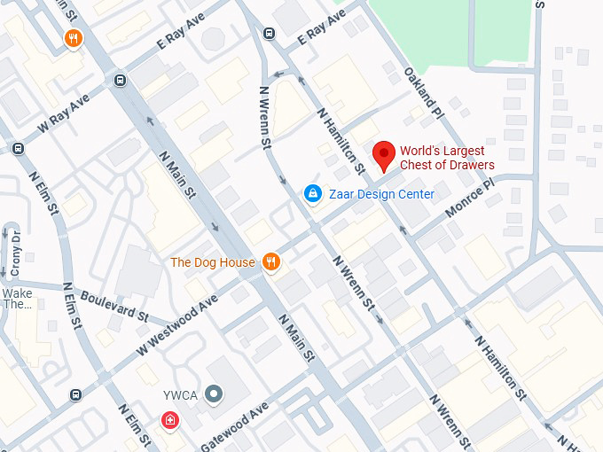 16. world's largest chest of drawers map