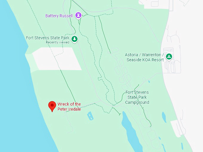 16. wreck of the peter iredale map