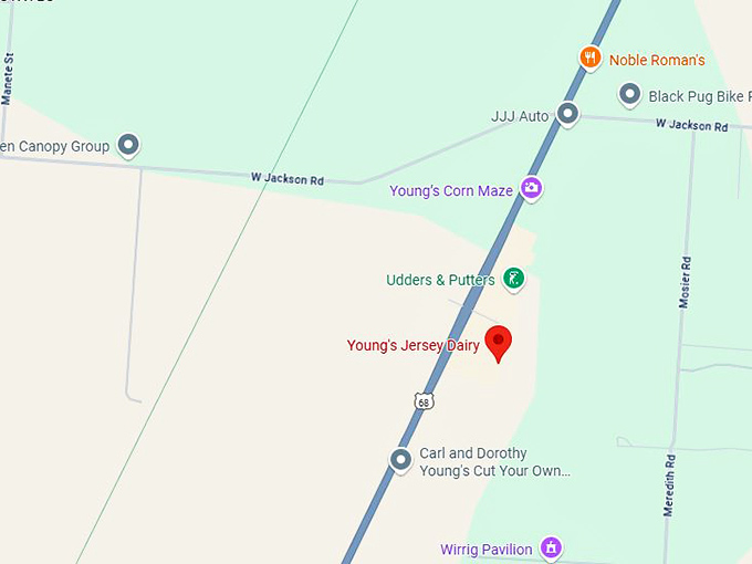 16. young's jersey dairy map