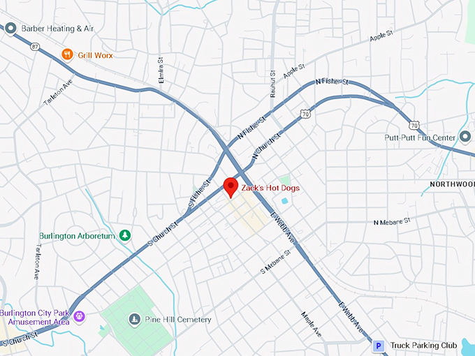 16. zack's hot dogs map