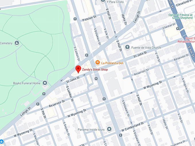 16. zandy's steak shop map