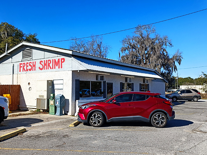 Sometimes the best treasures hide behind the simplest facades - this unassuming white building holds seafood magic.