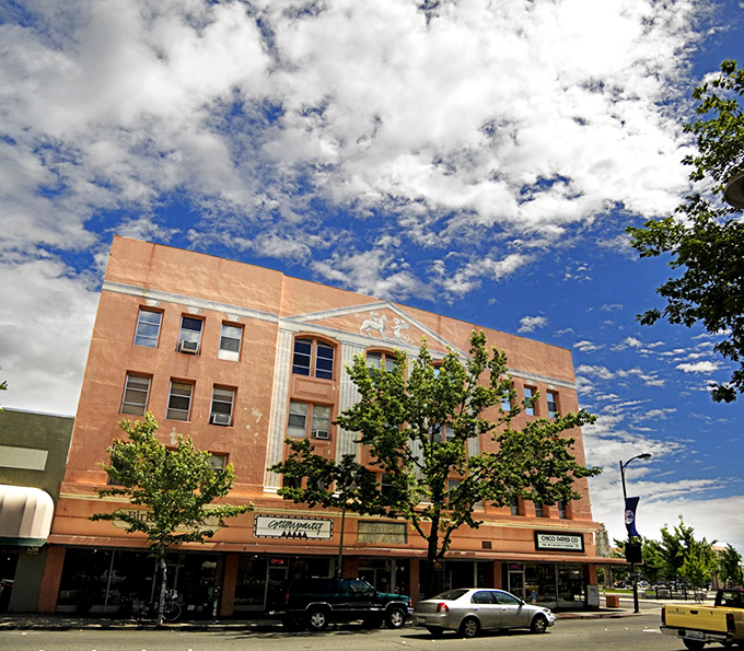 Historic charm meets small-town affordability in downtown Chico, where these peachy buildings house local shops that won't break the bank.