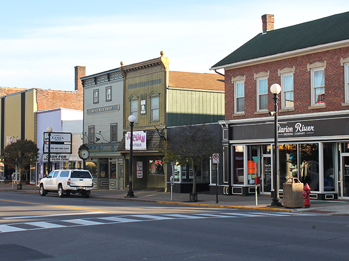 Clarion's Main Street looks like it jumped straight out of a Norman Rockwell painting, complete with charming storefronts and old-fashioned lampposts.