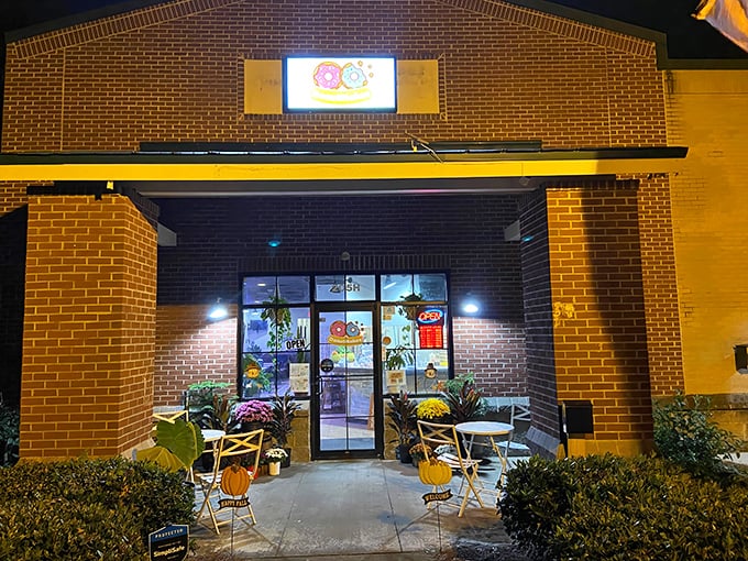 That warm brick facade promises the kind of morning magic that makes early rising worthwhile. 