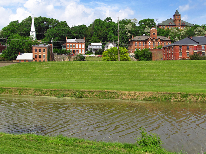 Historic Galena unfolds like a storybook along the riverbank, its brick buildings standing proud against the Illinois sky.