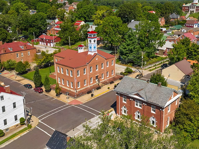 The courthouse clock tower stands sentinel over this German gem. Brick buildings and tree-lined streets create a scene worthy of a time-travel postcard.