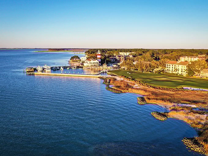Hilton Head Island: The iconic lighthouse stands sentinel over Harbour Town, where boats bob gently like they're dancing to a Lowcountry tune.