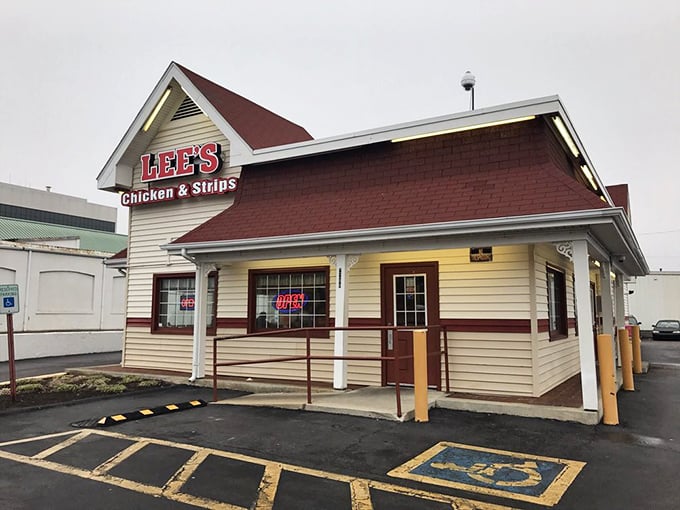 The humble exterior hides a treasure trove of crispy, golden goodness that would make Colonel Sanders jealous.