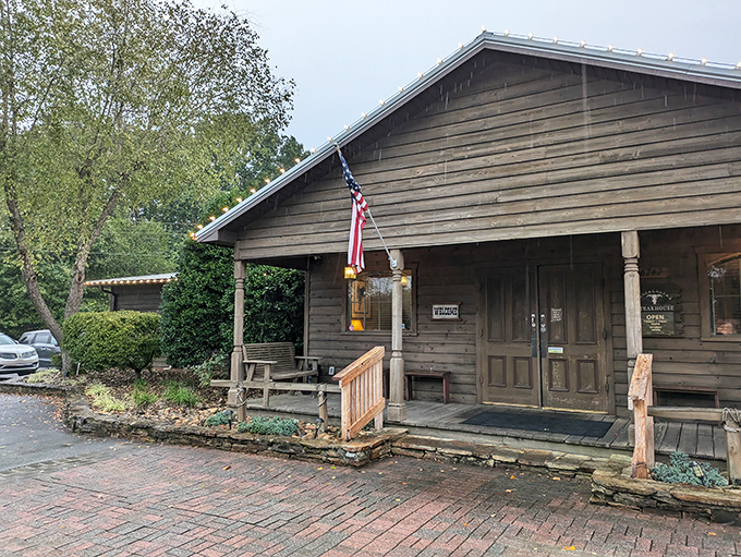 The rustic wooden exterior of Lineberger's looks like it could tell a thousand cowboy stories. Simple, unassuming, and promising great steaks inside.