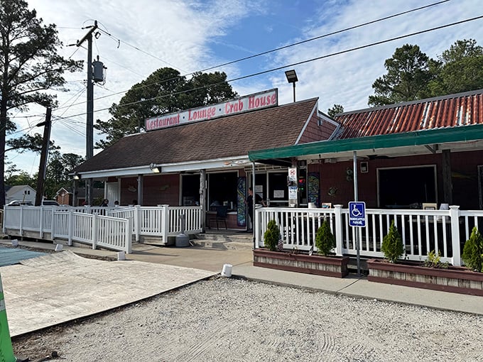 The unassuming exterior of Margie & Ray's promises seafood paradise. No fancy frills, just crab-cracking perfection waiting inside.