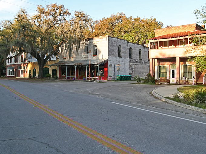 Historic storefronts in Micanopy stand shoulder to shoulder, like old friends sharing stories that started two centuries ago.