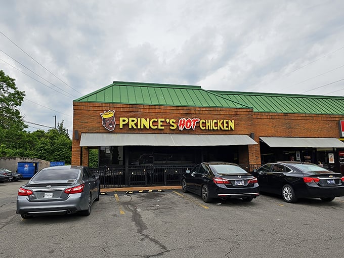 Prince's Hot Chicken: The birthplace of Nashville hot chicken beckons with its iconic green roof and bold signage. Spice pilgrims, your mecca awaits!