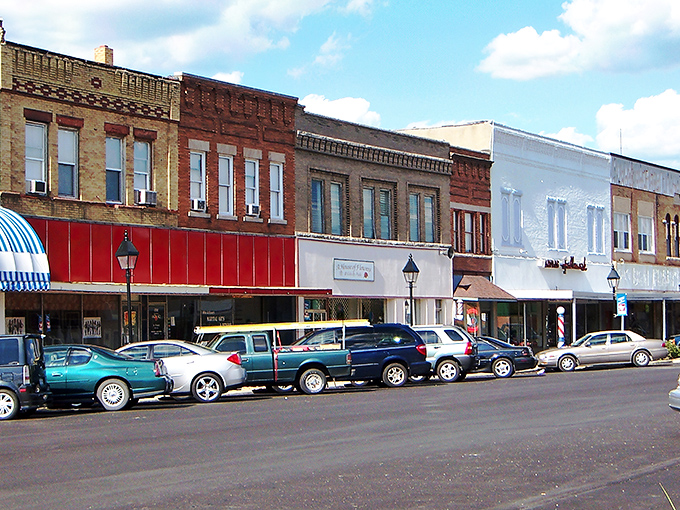 Historic storefronts line Rantoul's main street, where time slows down and parking spots are plentiful. Small-town charm at its finest!