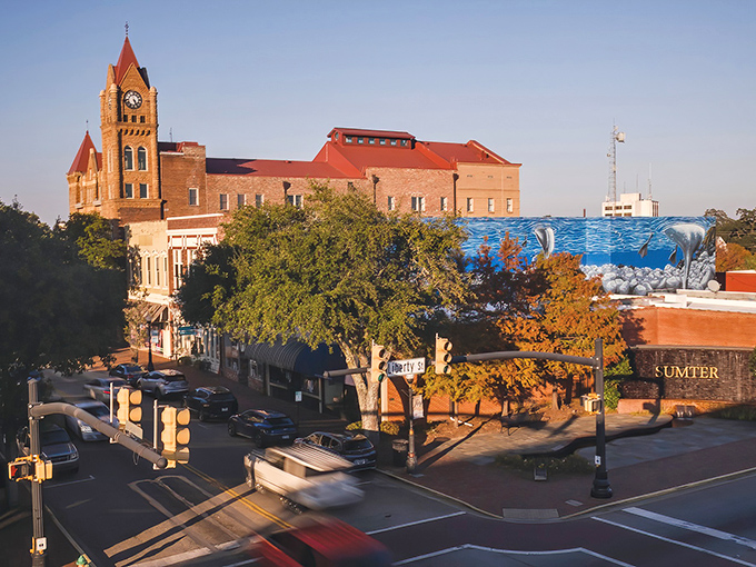Sumter's historic clock tower stands like a friendly sentinel, watching over downtown with timeless charm and Southern dignity.