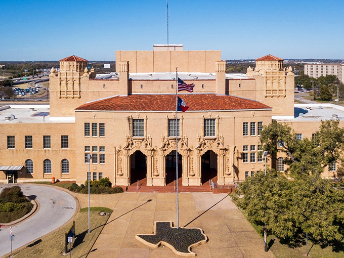 The Wichita County Courthouse stands like a Spanish mission with a Texas attitude &ndash; history with a red-tiled hat.