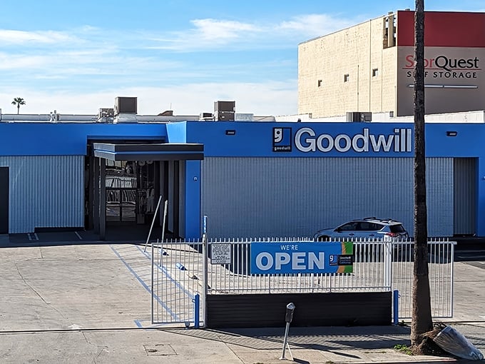 "We're OPEN" indeed&mdash;and what an understatement. This Goodwill warehouse could hide the Ark of the Covenant somewhere in aisle 12.