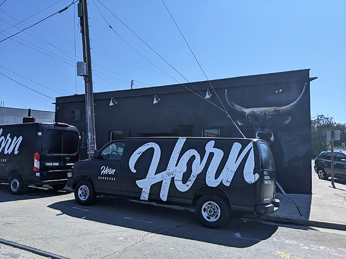 When the delivery van matches the restaurant's swagger, you know they're serious about their craft. 