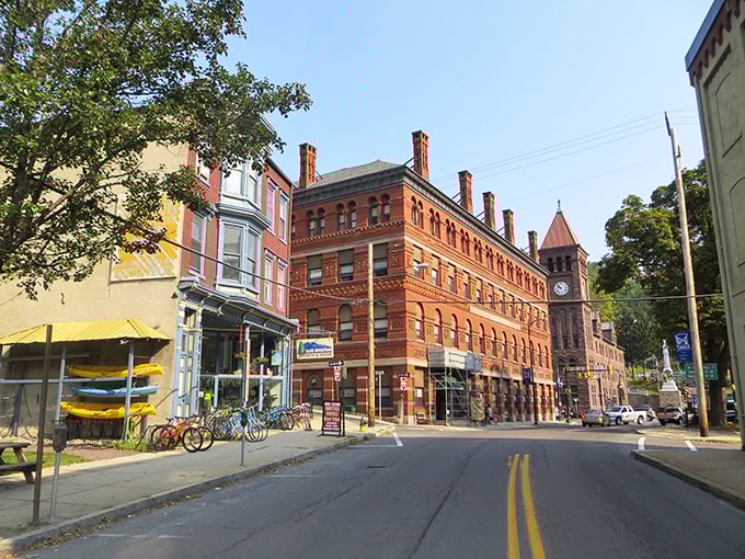 Brick buildings and historic storefronts line Jim Thorpe's main street, creating a postcard-perfect small town that Norman Rockwell would approve of.
