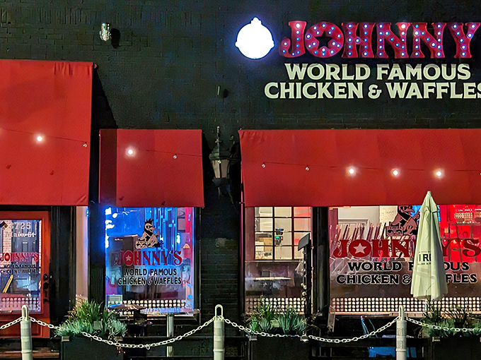 When the neon glows at night, you know something magical is happening inside those walls with waffles.