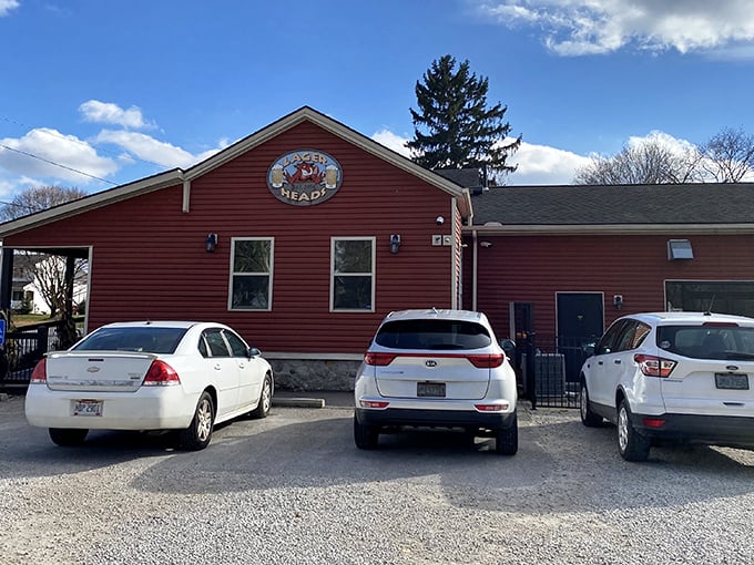 Even the cars seem to be lining up with anticipation outside this charming red smokehouse &ndash; they know what's coming!