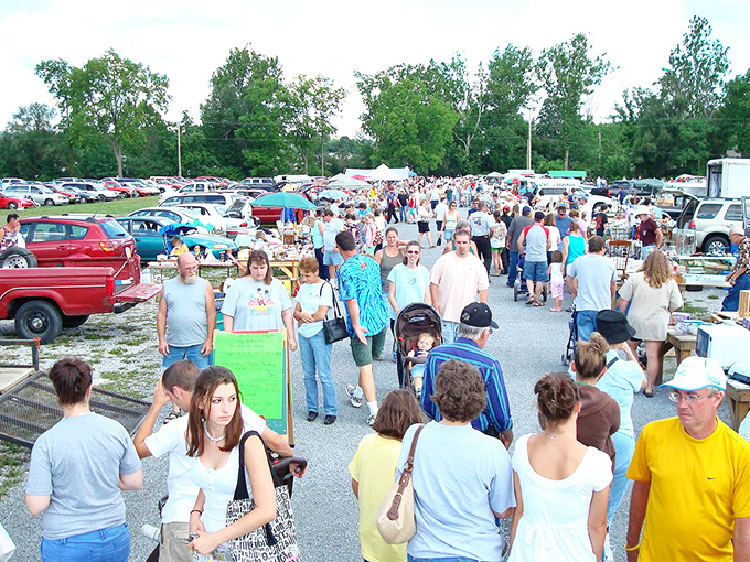 The thrill of the hunt! Crowds weave through endless rows of tables where yesterday's memories become today's discoveries.