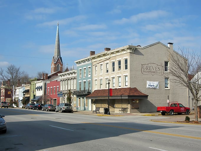 Church spires and colorful storefronts create Madison's postcard-perfect downtown that hasn't changed much in 150 years.
