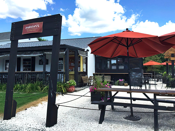 Where oysters meet orange umbrellas! Merroir's rustic charm and gravel path lead to some of Virginia's freshest seafood treasures.