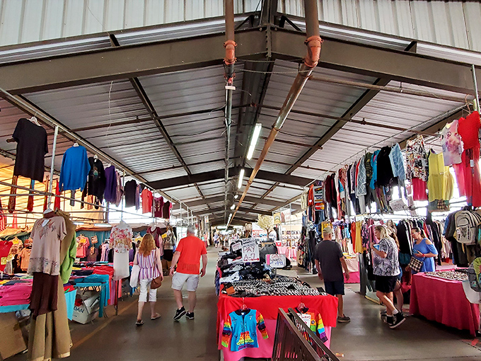 The ultimate indoor treasure hunt! Shoppers navigate Mesa Market's colorful maze of deals where one person's castoffs become another's must-haves.