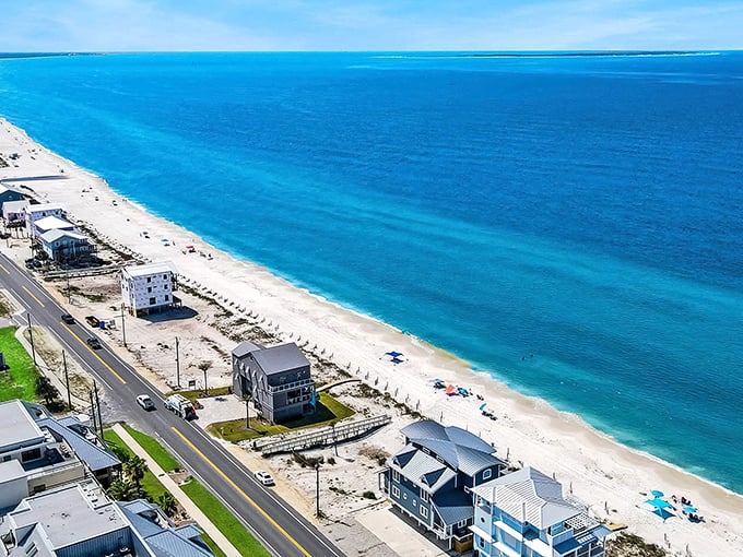 Nature's canvas in blue and white &ndash; Mexico Beach stretches out like a watercolor painting come to life.