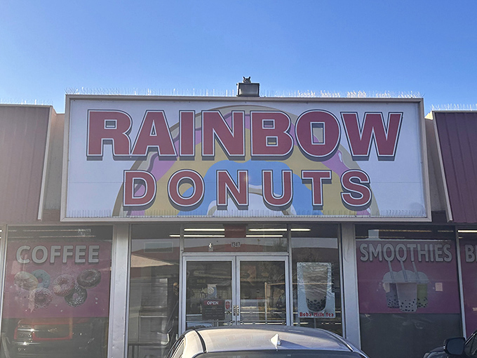 Rainbow Donuts keeps it gloriously old-school, where the only filter needed is the one brewing your coffee.
