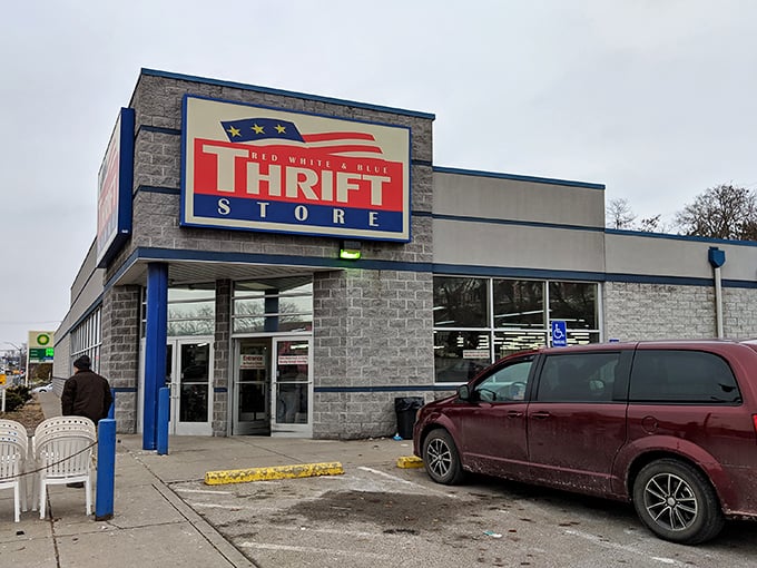 Step into this unassuming building and prepare for a time-traveling shopping expedition. It's like your grandma's attic met a department store and had a beautiful baby.