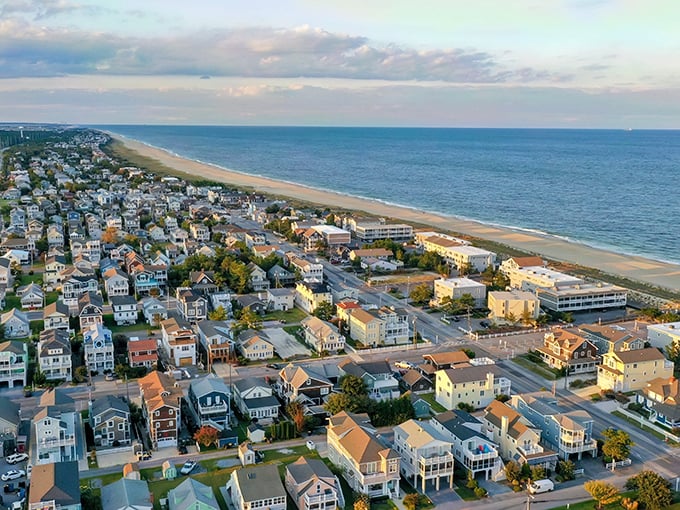 Rehoboth's colorful beach homes line up like a welcoming committee, with the Atlantic stretching endlessly beyond.