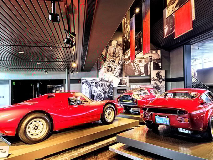 Racing history frozen in time. The Revs Institute displays these magnificent Porsches like the mechanical works of art they truly are.