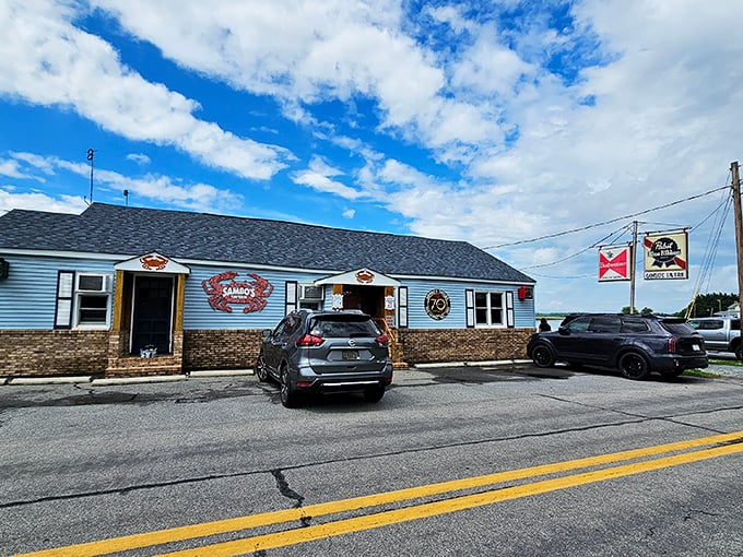 Where fishing boats dock and crab feasts begin. This waterfront spot serves up views almost as delicious as their famous blue crabs.