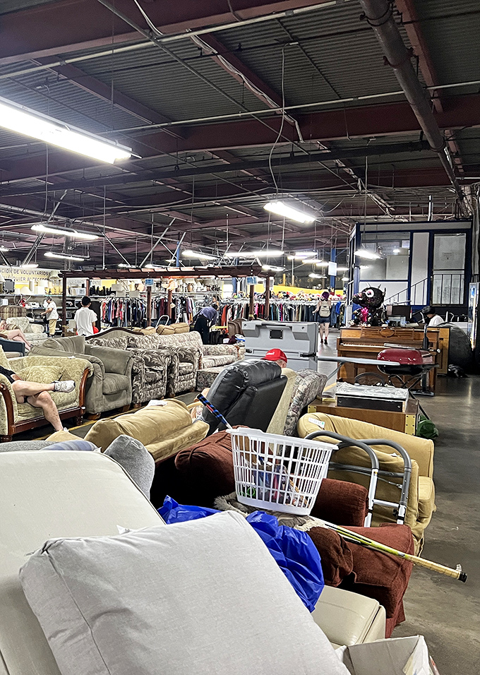 Couches and chairs and tables, oh my! The furniture section alone could furnish an entire neighborhood.