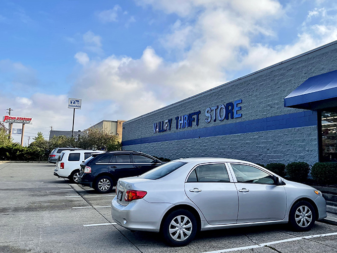 The sprawling blue-trimmed exterior of Valley Thrift promises adventures within &ndash; where one person's castoffs become another's treasured finds.