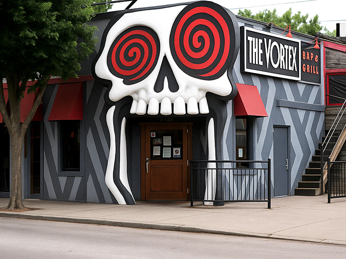 Those hypnotic skull eyes aren't just for show. They're saying, "You know you want what's inside these doors." 