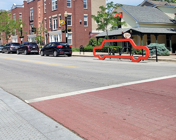 Who needs a luxury sedan when you can park yourself on Carmel's whimsical car-shaped benches? Street furniture that's both functional and conversation-starting.