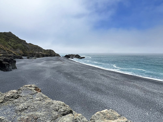 Misty mornings transform Black Sands Beach into a moody film noir set. Just add mysterious stranger and saxophone soundtrack.