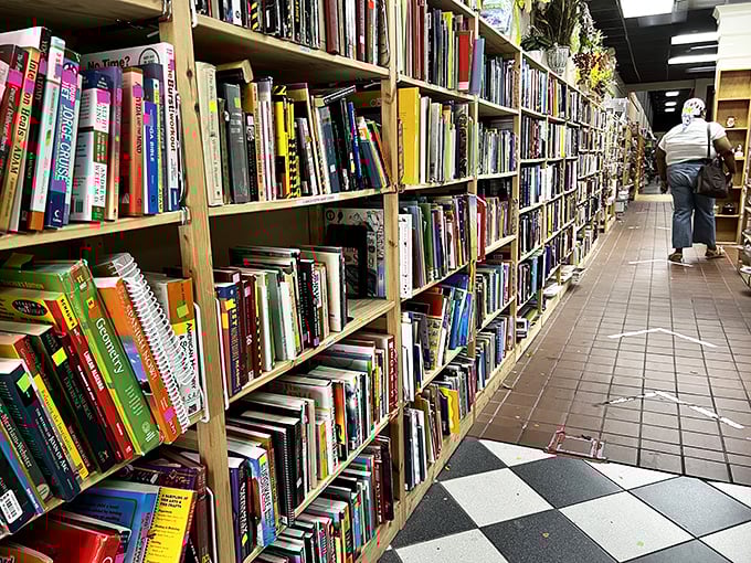 Literary heaven awaits bibliophiles with floor-to-ceiling shelves. I've seen smaller collections in public libraries&mdash;each spine a doorway to adventure at pocket-change prices.