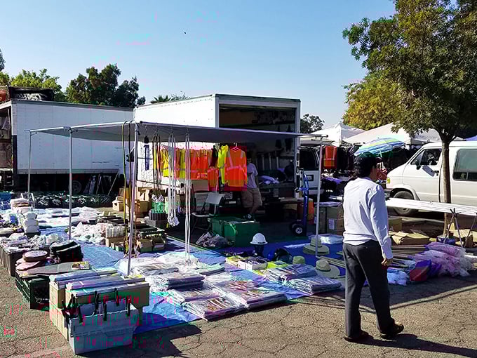 From high-visibility vests to everyday essentials, this vendor's "everything you didn't know you needed" approach is the flea market's unofficial business model.